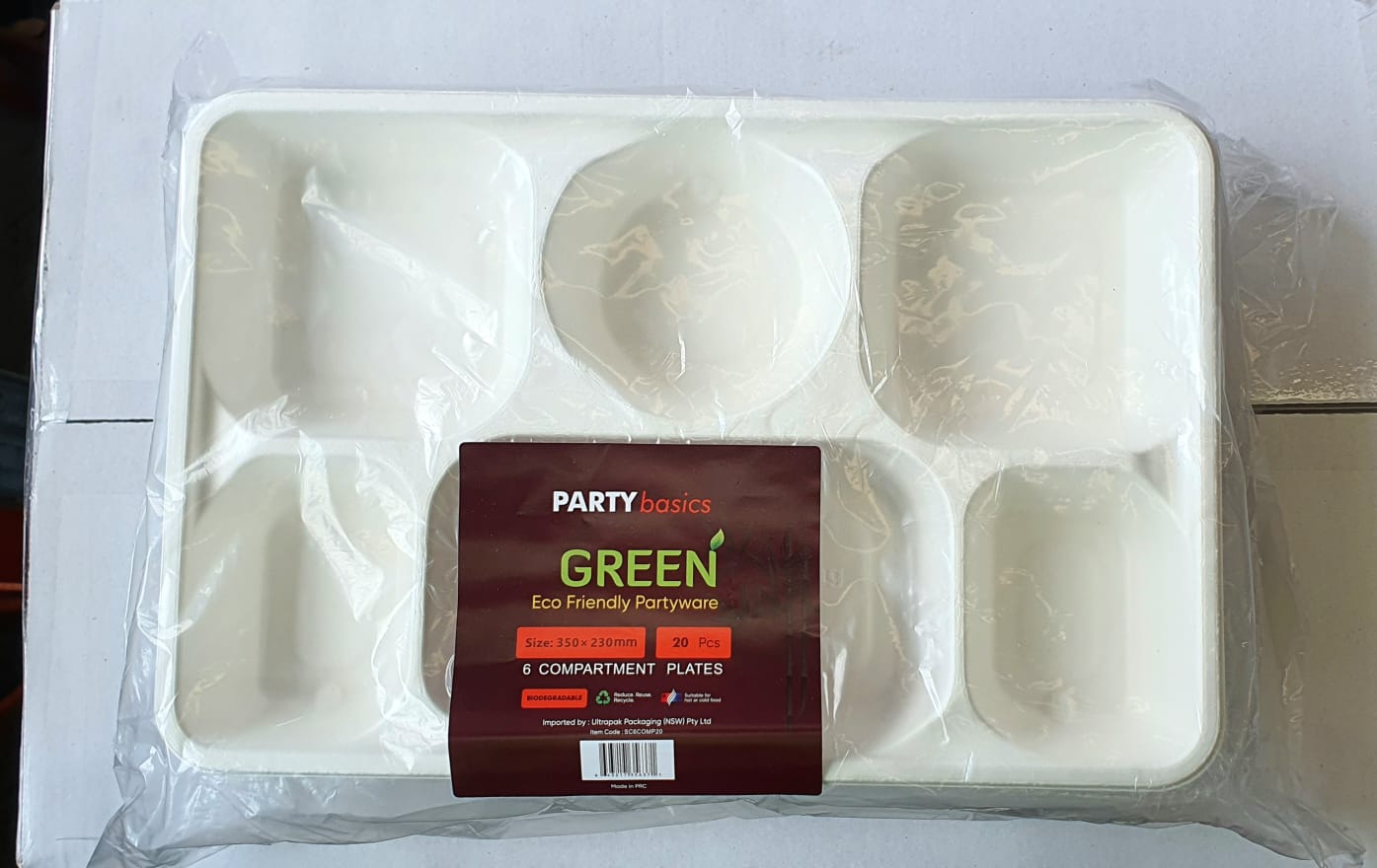 6 Compartment plates (20 Pcs) – Ultrapak Packaging