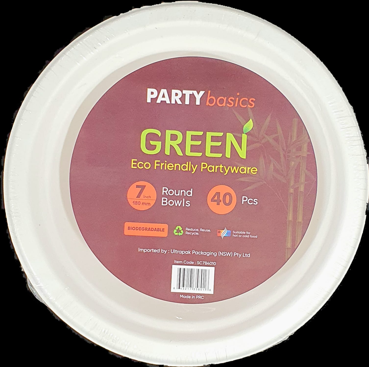 7″ (180mm) Round Bowl 40 Pcs x 10 Pks – Ultrapak Packaging
