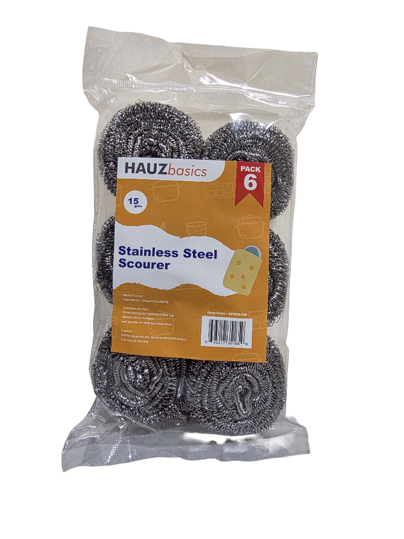 Stainless Steel Scourer 6 Pcs - Ultrapak Packaging