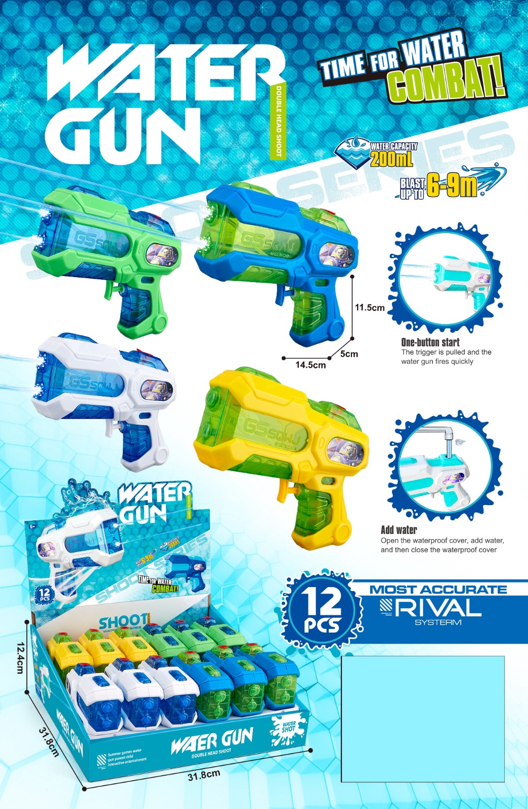 Water Gun 4 Asst Col – Ultrapak Packaging